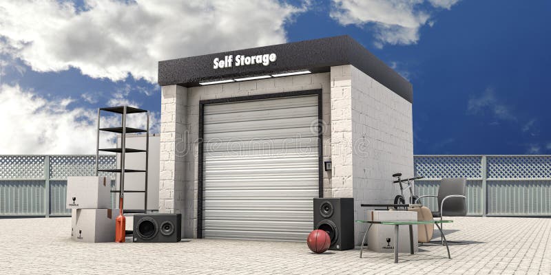 Self storage stock illustration. Illustration of storage - 42496099