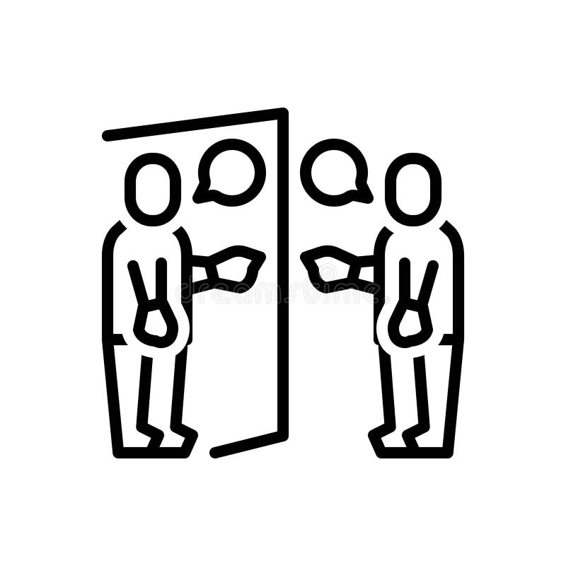 Black Line Icon for Self Talk, Health and Chat Stock Vector ...