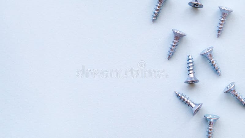 Self-tapping on a Blue Background Close-up. Stock Photo - Image of ...