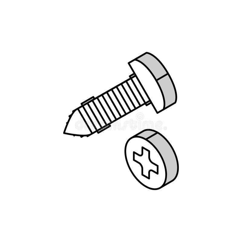 Self-tapping Isometric Icon Vector Illustration Stock Vector ...