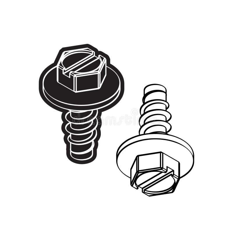 Self-tapping nut washer stock vector. Illustration of workshop - 325192360