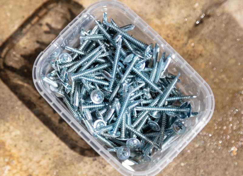 Self-tapping Screws at a Construction Site. Stock Image - Image of tool ...