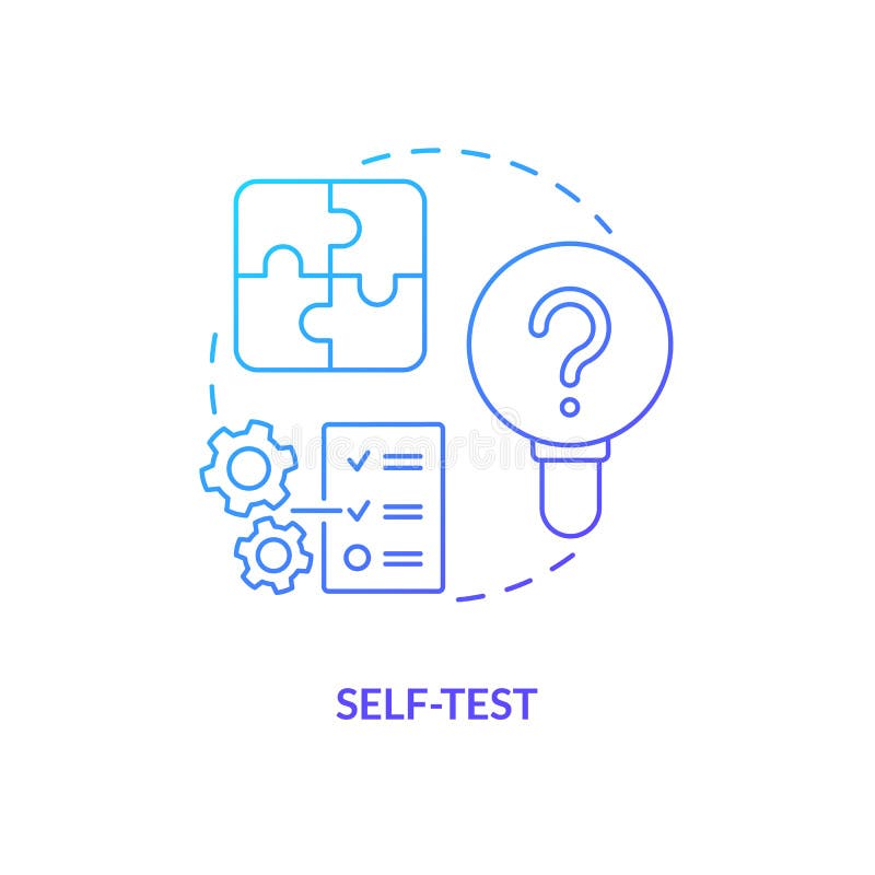 Self-test Blue Gradient Concept Icon Stock Vector - Illustration of ...