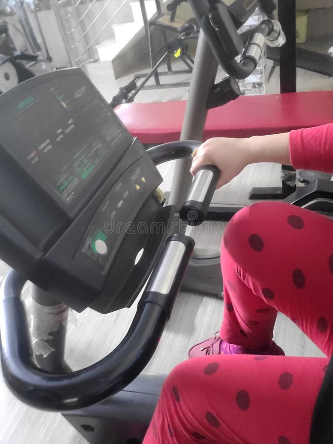 Self Time at Gym for Fitness Doing Some Exercise and Aerobics. Stock ...