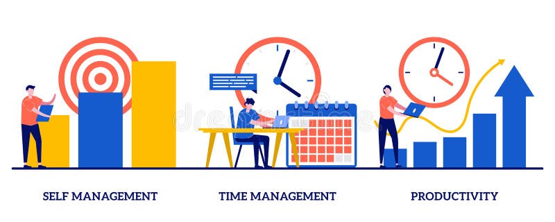 Self and Time Management, Productivity Concept with Tiny People ...