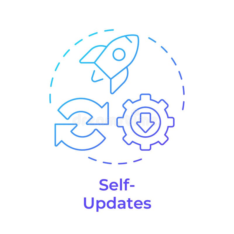 Self Updates Blue Gradient Concept Icon Stock Vector - Illustration of ...