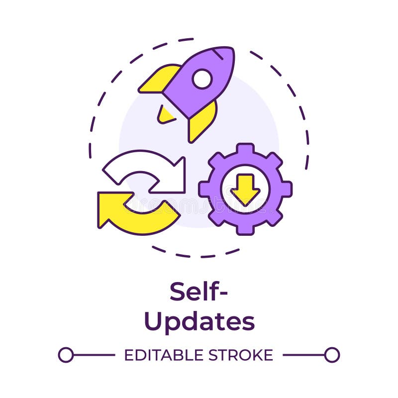 Self Updates Multi Color Concept Icon Stock Vector - Illustration of ...