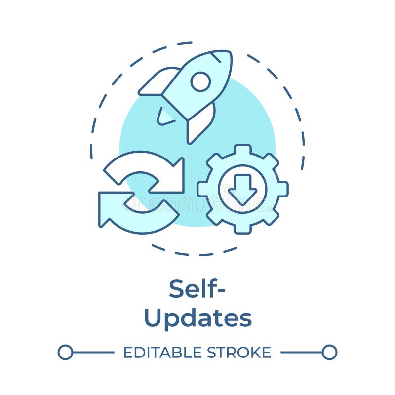Self Updates Soft Blue Concept Icon Stock Vector - Illustration of ...