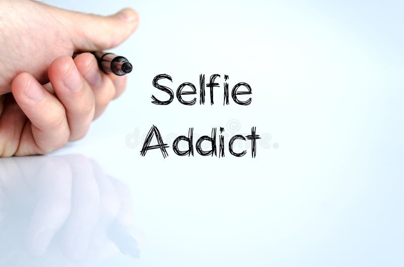Selfie addict text concept stock image. Image of follow - 88892365