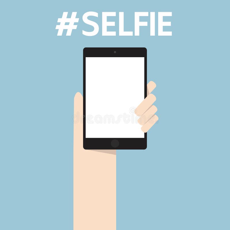 Selfie on Mobile Camera Vector, Flat Design Stock Vector - Illustration ...
