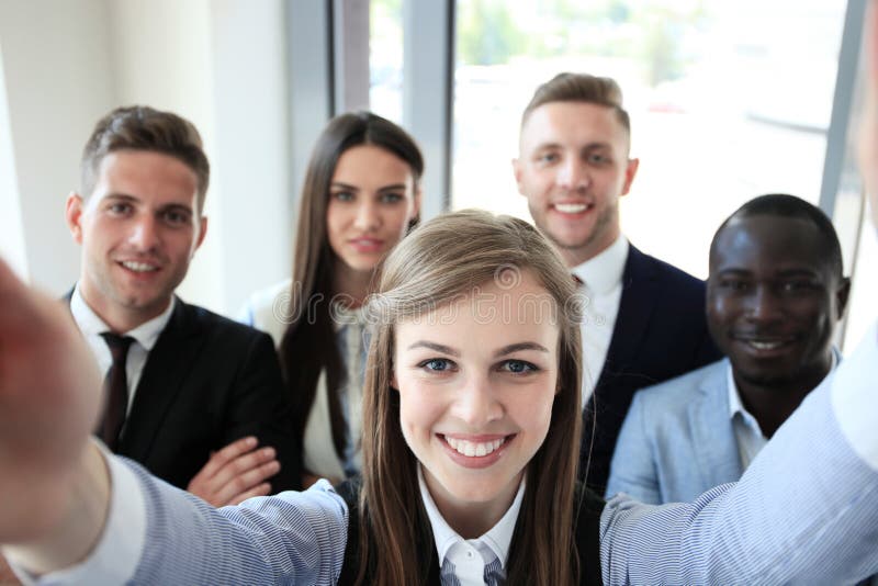 Selfie stock photo. Image of businessman, happy, businesswoman - 73840850