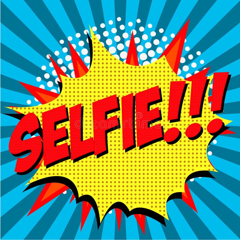 Selfie Pop Art Style Illustration. Stock Vector - Illustration of retro ...