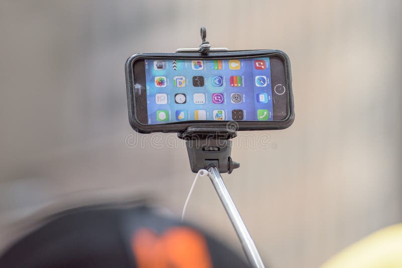 Selfie Remote Control on Cellular Phone Editorial Stock Photo - Image ...