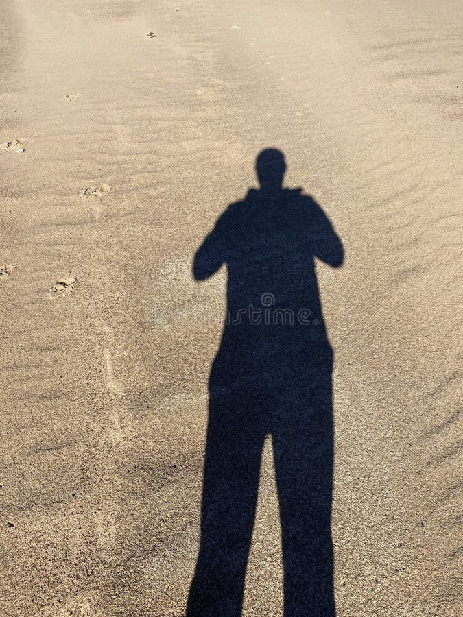 Selfie Shadow of a Person on the Sand Stock Photo - Image of sand ...