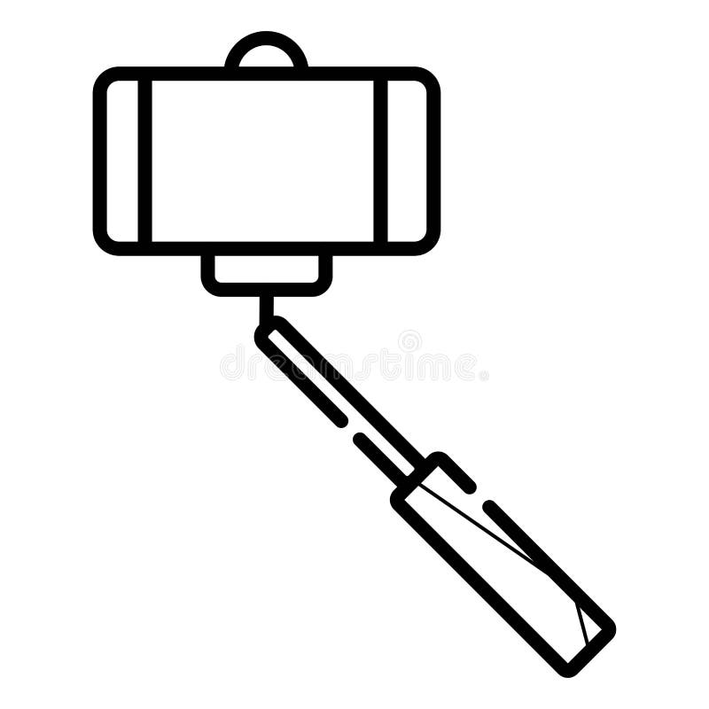 Selfie stick icon. stock illustration. Illustration of self - 126002625