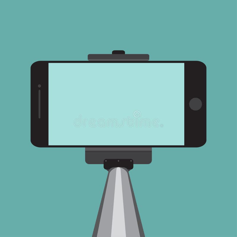 Selfie Stick with Mobile or Cell Phone. Vector Illustration EPS10 Stock ...