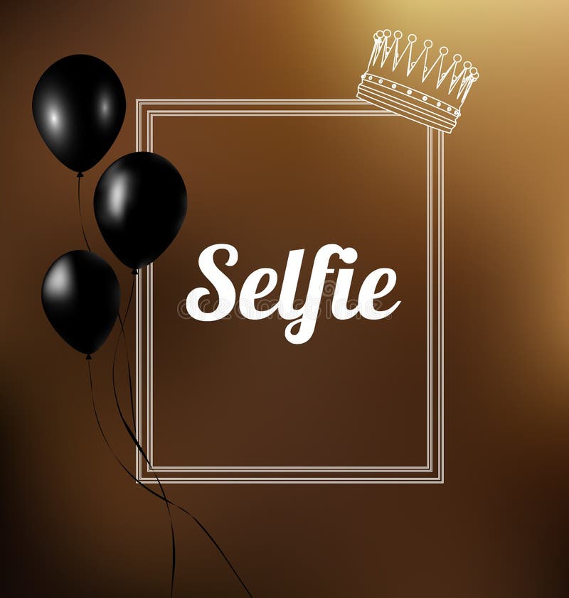 Selfie Text in a Frame. Vector Illustration. Stock Illustration ...