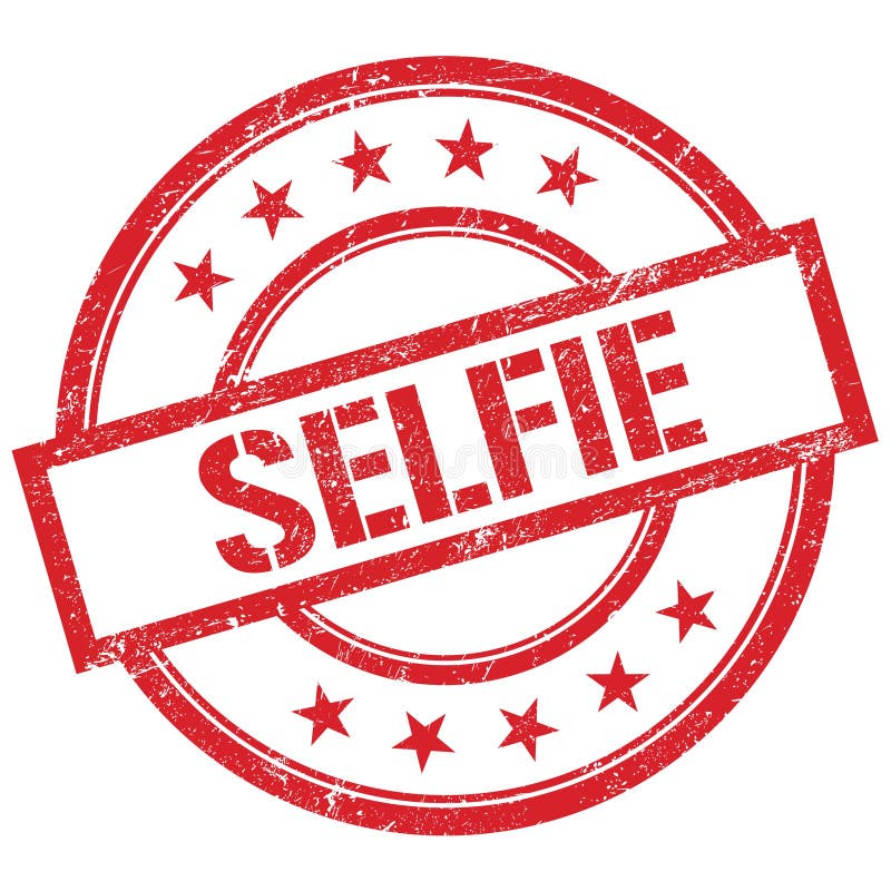 SELFIE Text Written on Red Vintage Stamp Stock Illustration ...
