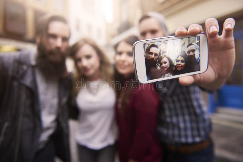 Selfie time! stock image. Image of enjoying, city, clothing - 59073487