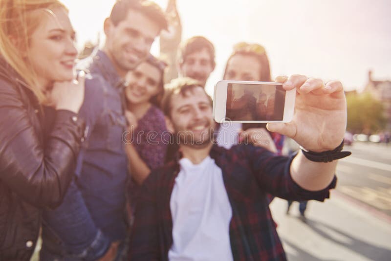 Selfie time! stock photo. Image of people, embracing - 58883086