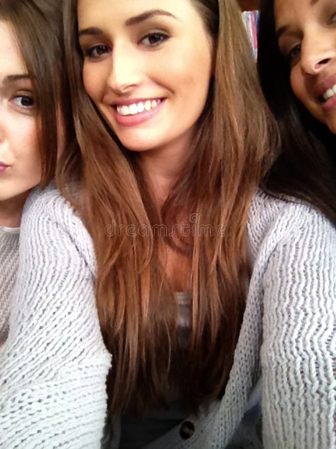 Selfie Time. Three Beautiful Young Women Taking a Selfie. Stock Image ...