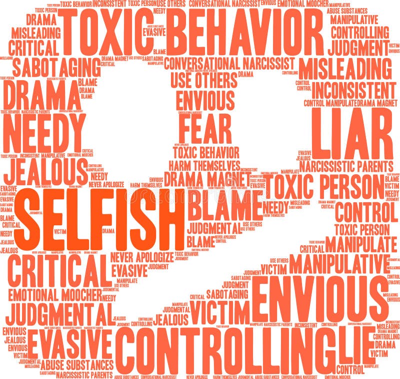 Selfish Word Cloud stock illustration. Illustration of misleading ...