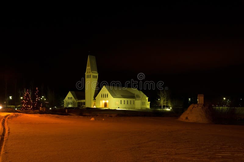 Selfoss, Iceland stock image. Image of illuminated, christmas - 60568033