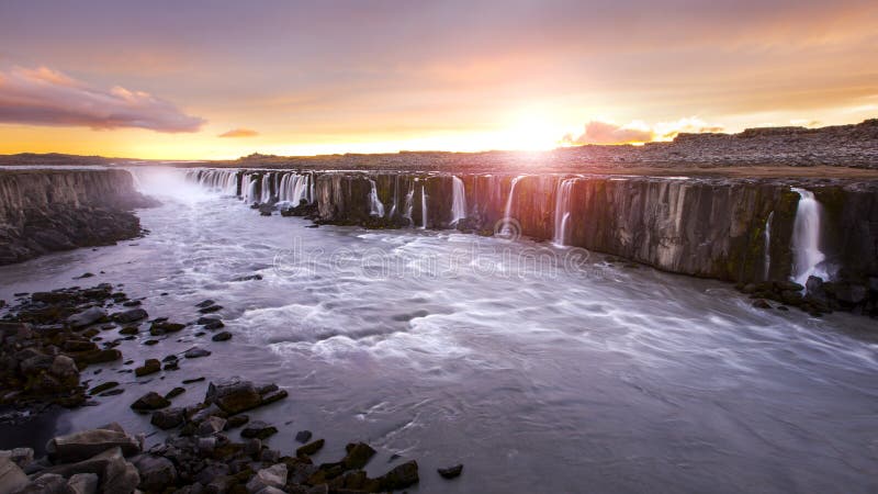 Woman Standing Near Famous Selfoss Waterfall in Vatnajokull National ...