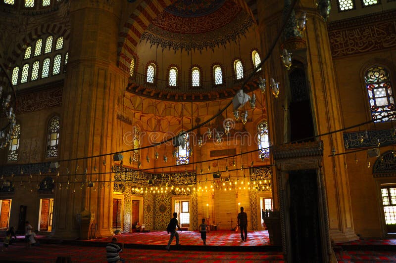 Interior of the Selimiye Mosque. the UNESCO World Heritage Site of the ...