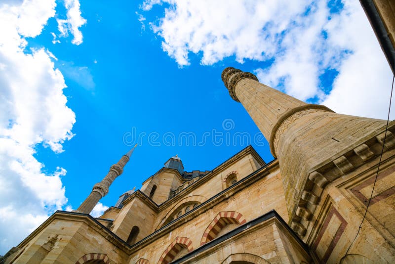 Selimiye Mosque. Architectural Details of Selimiye Mosque in Low Angle ...