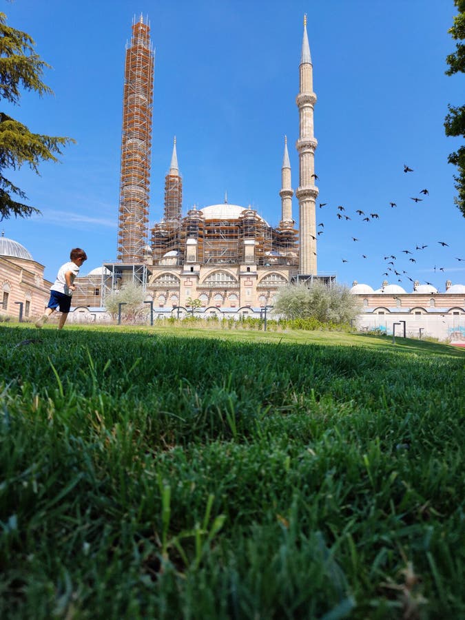 Selimiye Mosque Edirne Turkey and Kid Editorial Stock Photo - Image of ...