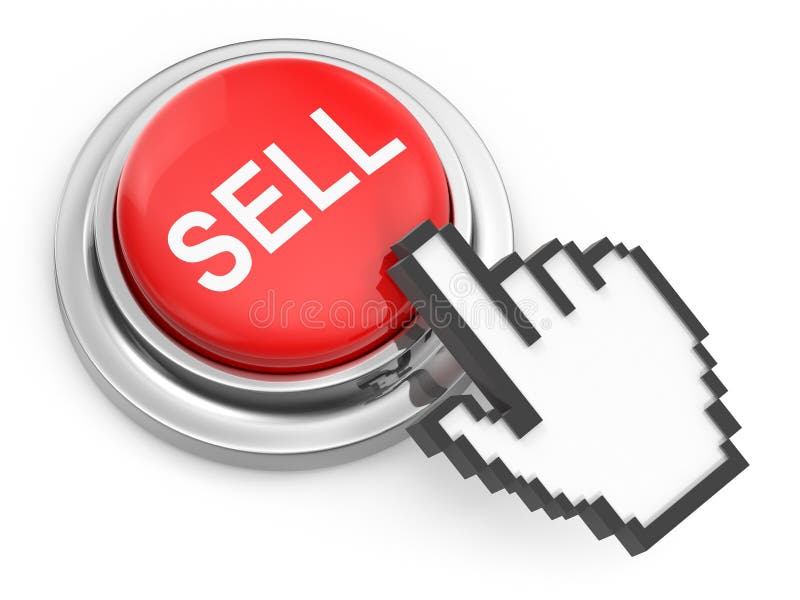Sell Button with Hand Cursor Stock Illustration - Illustration of ...