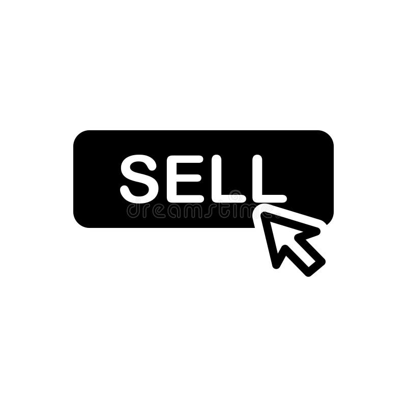 Black Solid Icon for Sell Button, Sell and Tag Stock Vector ...