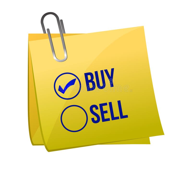 Buy or sell stock illustration. Illustration of sign - 28526003