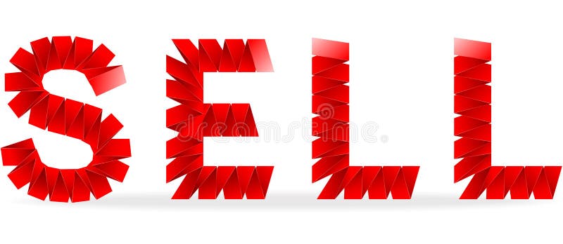 Sell folded paper sign stock vector. Illustration of shop - 50833201