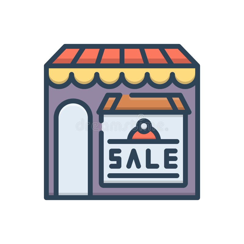 2 Color Marketplace Concept Line Vector Icon. Isolated Two Colored ...