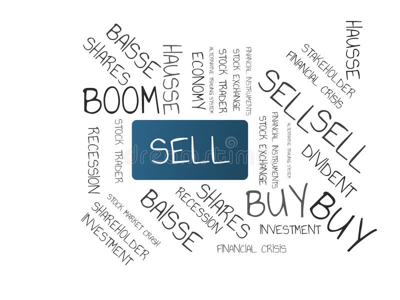 SELL - Image with Words Associated with the Topic STOCK EXCHANGE, Word ...