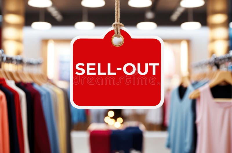 Sell-out Word Inscription on a Store Sign Stock Illustration ...