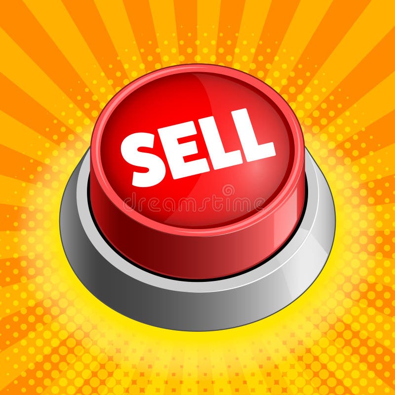 Sell Red Button Vector Illustration Stock Illustration - Illustration ...