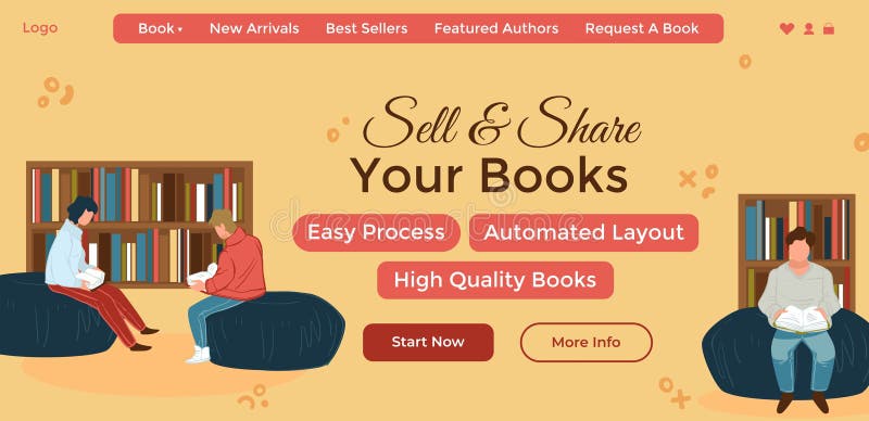Sell and Share Your Books, Automated Layout Web Stock Illustration ...