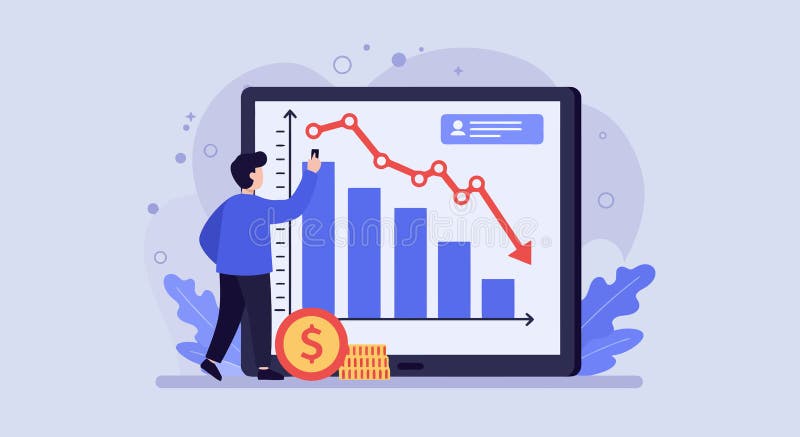 Sell Stock Graph Illustration. Stock Illustration - Illustration of ...