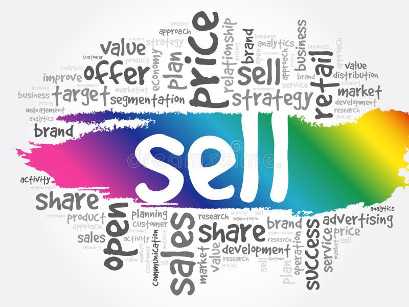 SELL Word Cloud with Marker, Business Concept Background Stock Photo ...