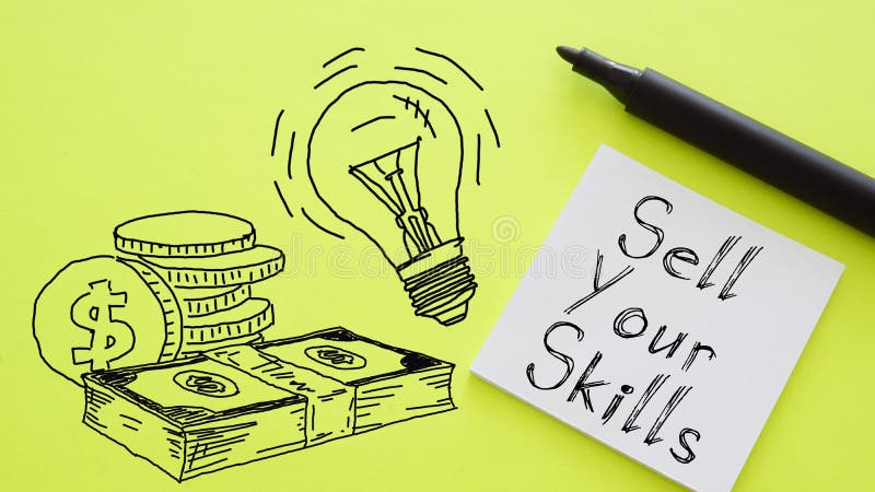 Sell Your Skills is Shown Using the Text Stock Illustration ...