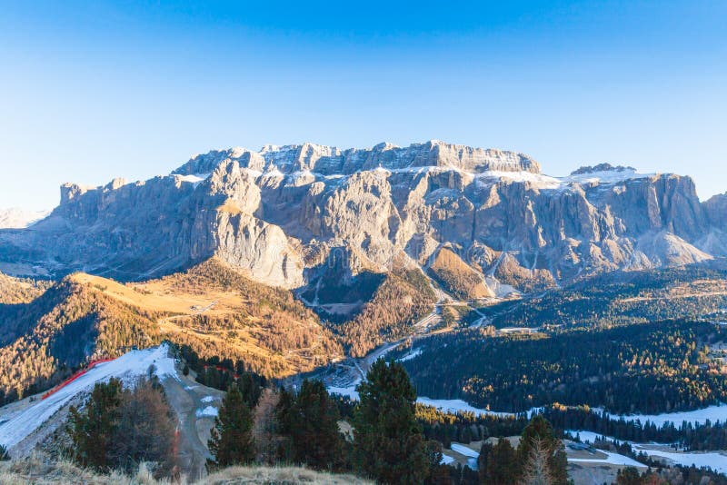 Sella Mountain Group Italian Dolomites Stock Image - Image of mountain ...
