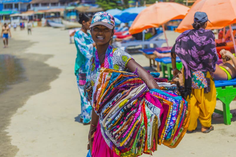 Seller on the Beaches of Goa in India Editorial Stock Image - Image of ...