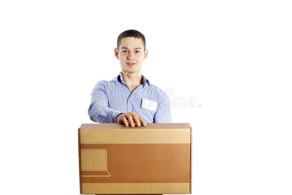 Seller Keeps a Box of Equipment Stock Image - Image of person ...