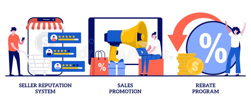 Seller Reputation System, Sales Promotion, Rebate Program Concept with ...