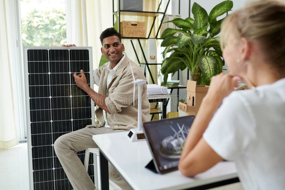 Panels Seller Talking To Customer Stock Photo - Image of engineer, ecology: 308347366