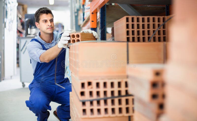 Sellerman is Calculating Bricks before Selling Stock Photo - Image of ...