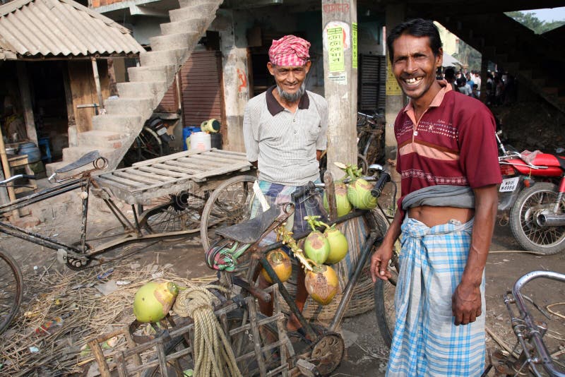 Selling a Coconut on Market Editorial Photography - Image of kumrokhali ...